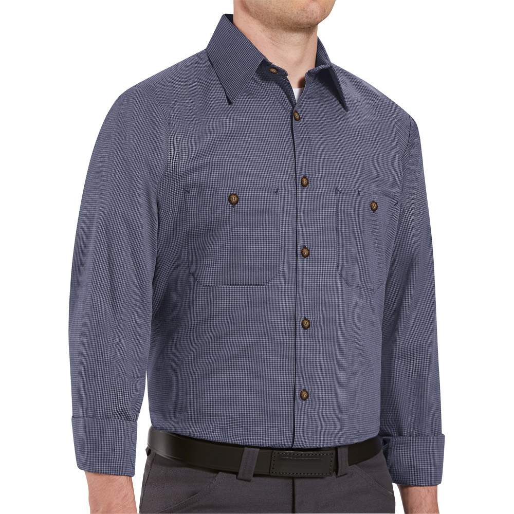 Red Kap Micro-Check Long Sleeve Work Shirt | National Uniforms