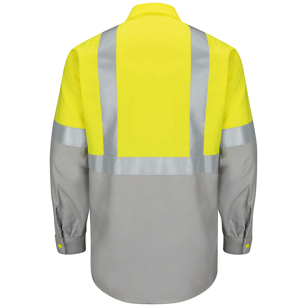 Red Kap Hi-Visibility Ripstop Color Block Long Sleeve Work Shirt Type R ...